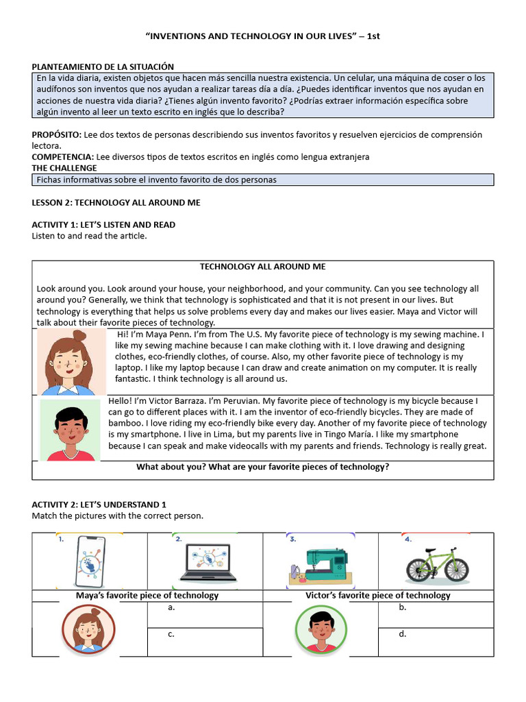 Activity 2 - Technology All Around Me | PDF
