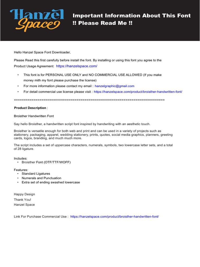 Important Information About This Font !! Please Read Me !! | PDF ...