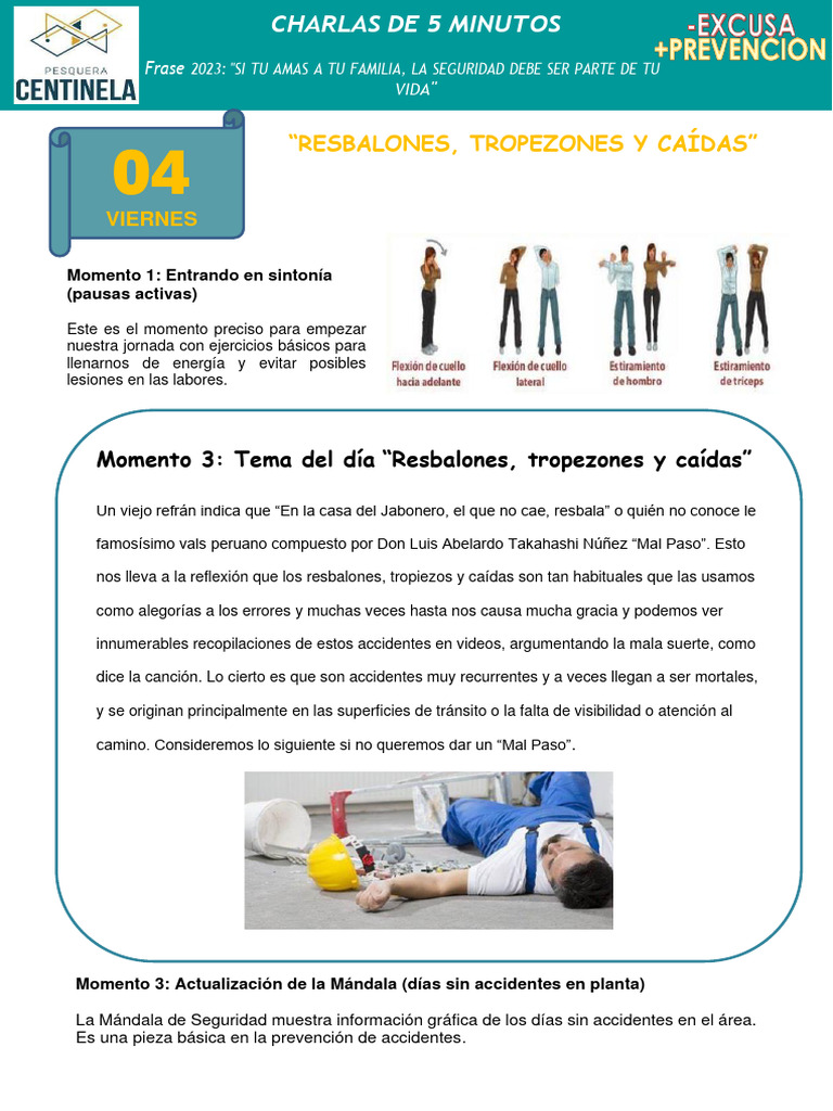 Resbalones, Tropezones y Caídas | PDF