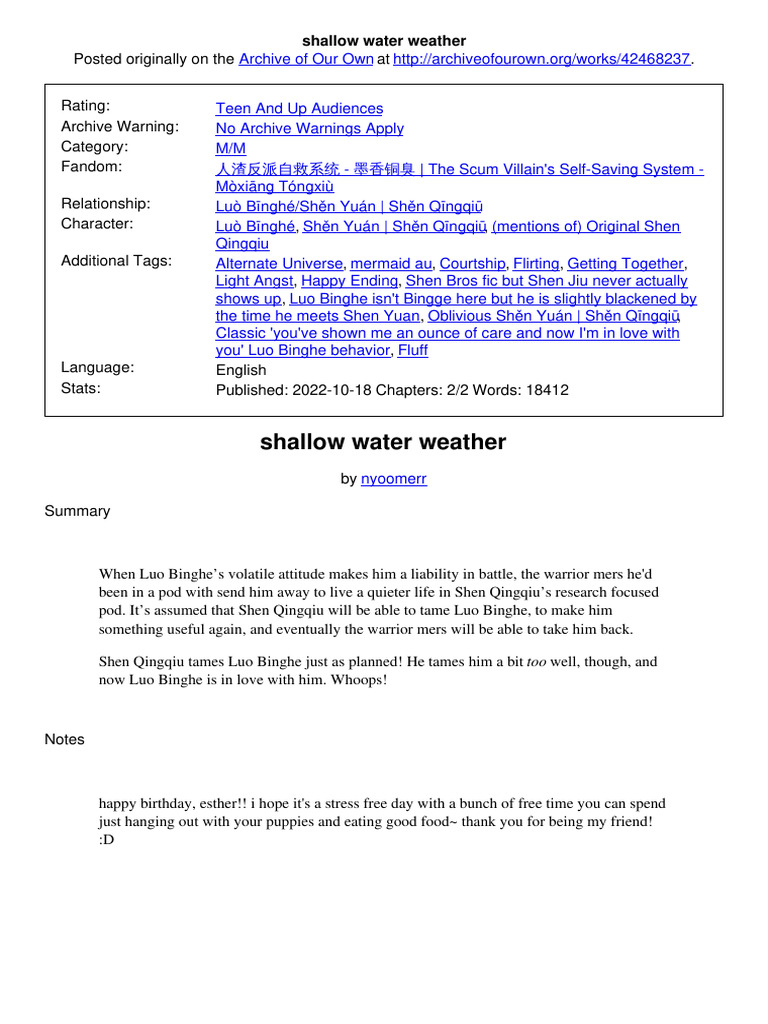 Shallow Water Weather | PDF