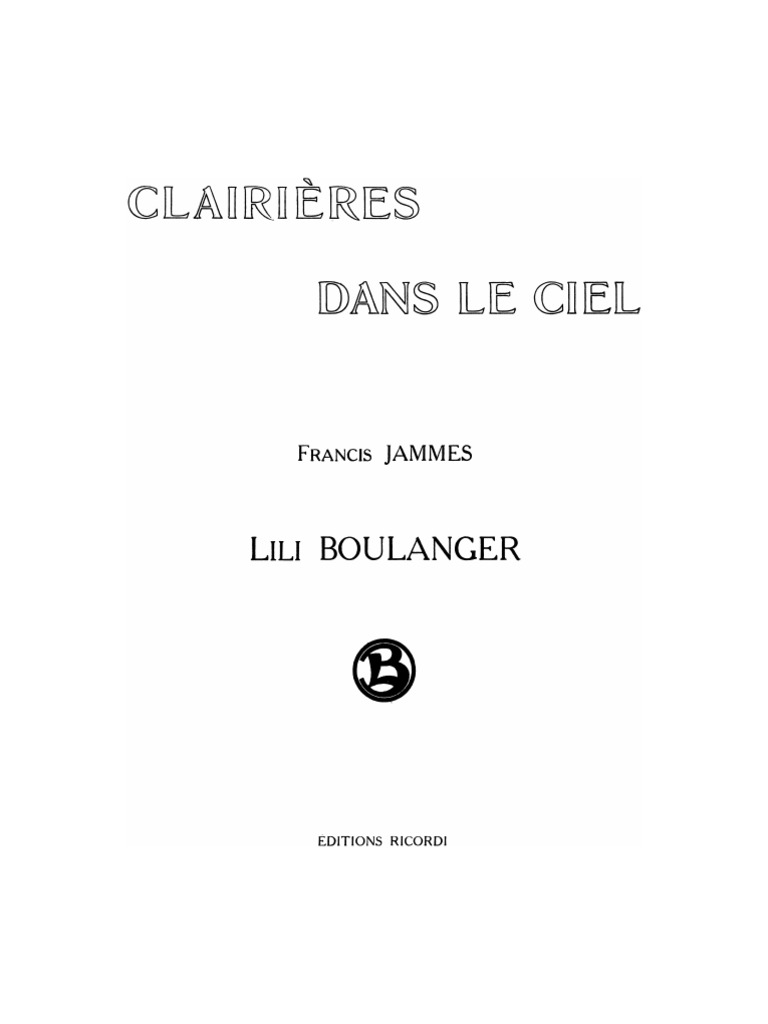 IMSLP885484-PMLP56270-Boulanger - Clairières Dans Le Ciel | PDF