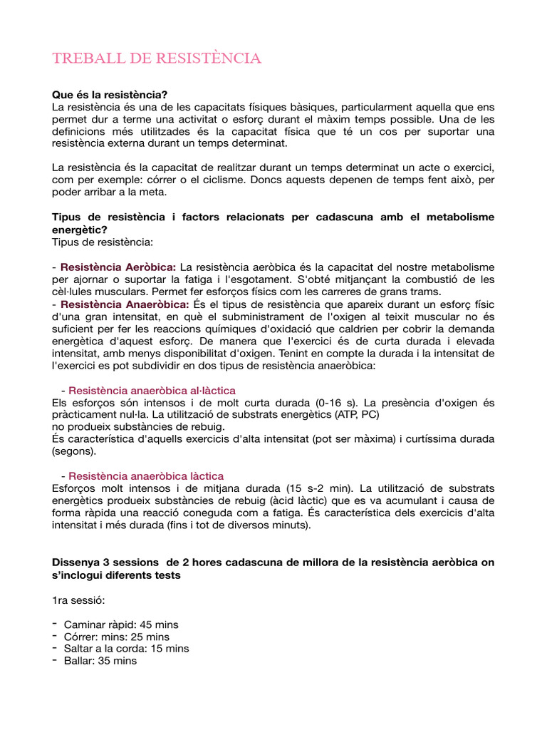 Treball de Resistència | PDF