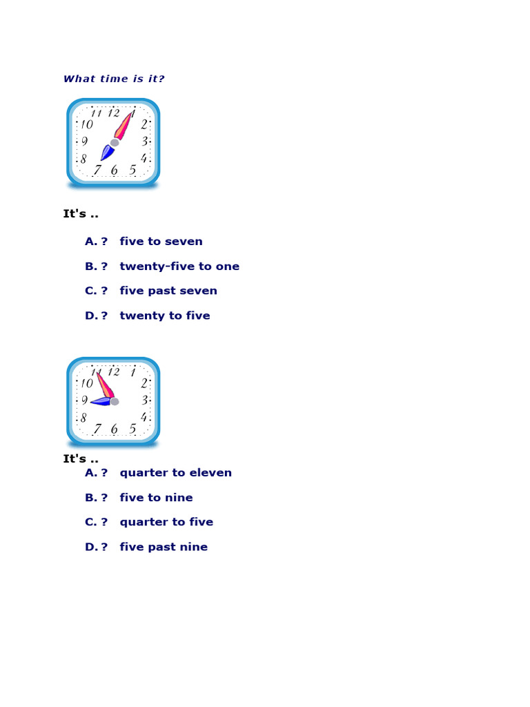 Telling The Time | PDF