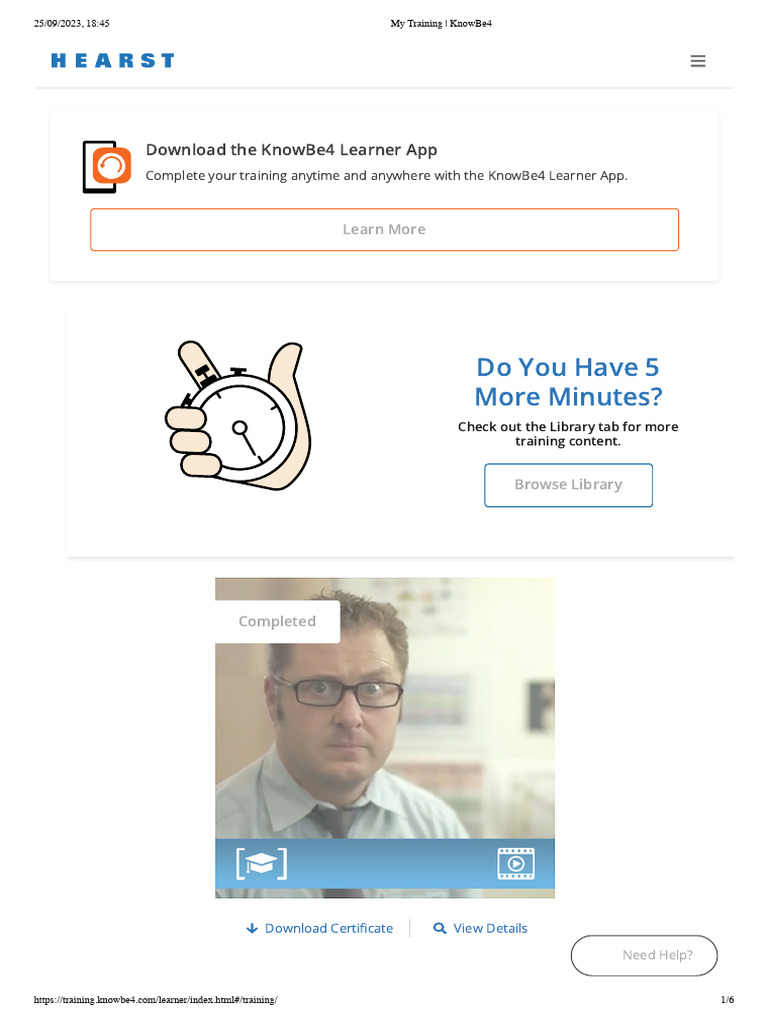 My Training - KnowBe4 | PDF | Computer Network | World Wide Web