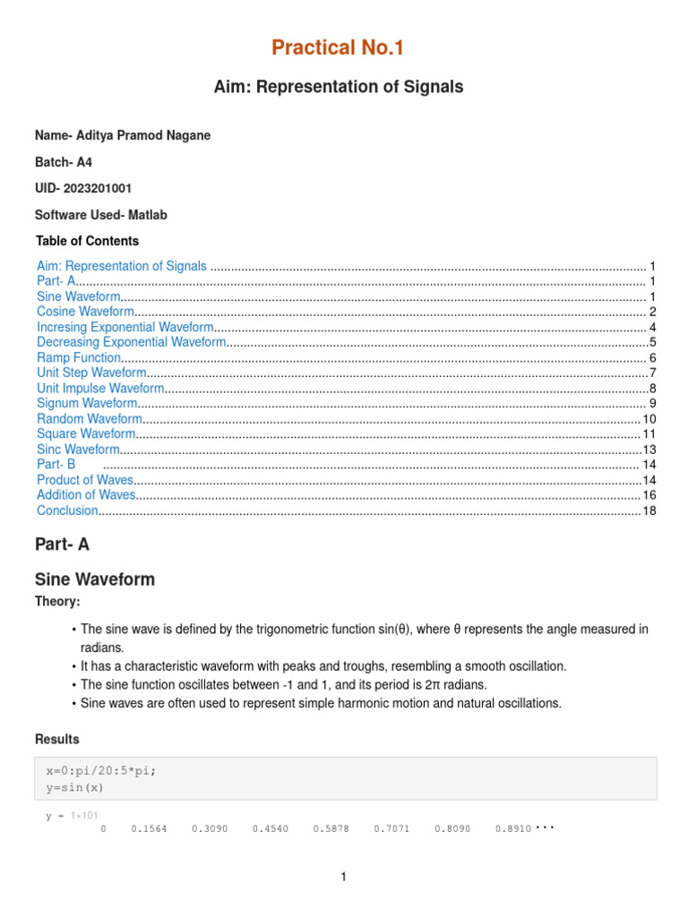 Practical No 1 | PDF | Phase (Waves) | Modulation
