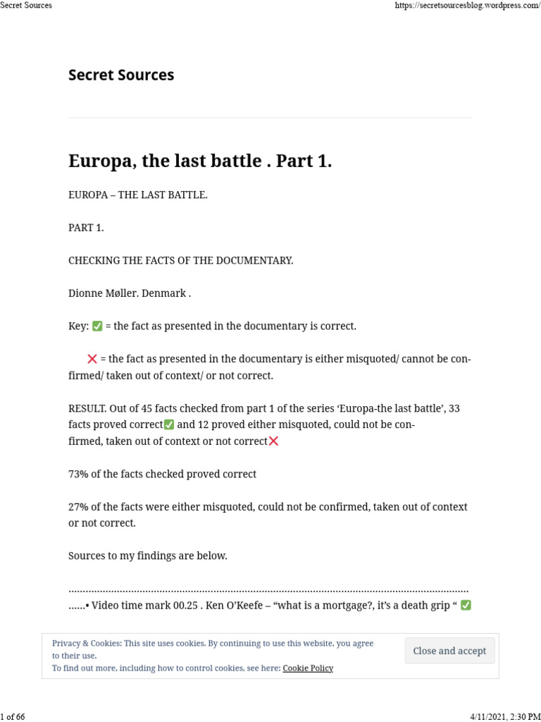 Secret Sources EUROPE THE LAST BATTLE FACT CHECK | PDF | World Politics ...