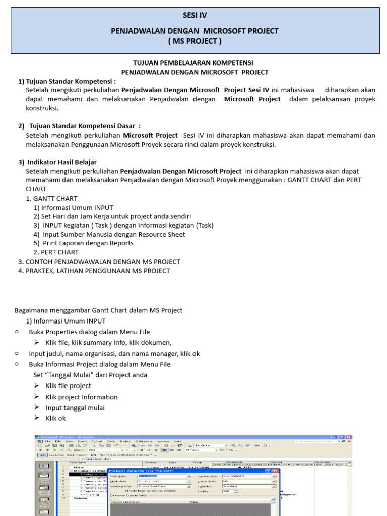 Penjadwalan Proyek dengan MS Project | PDF | Teknologi & Rekayasa