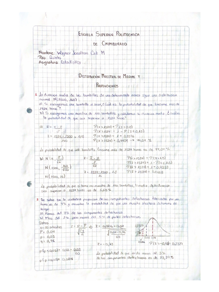 Cali Ejercicios Distribución Muestral | PDF