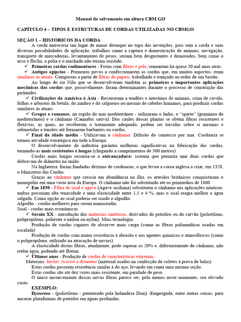 Resumo - CAP4 Tipos e Estruturas Das Cordas. | PDF | Nylon | Poliéster