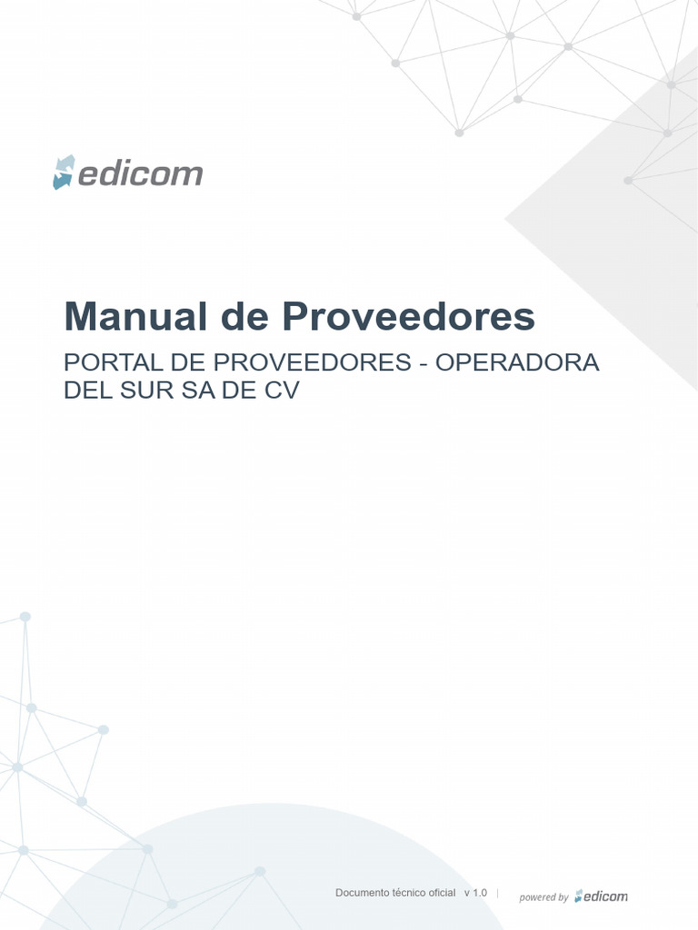 Manual de Proveedores - Operadora del Sur | PDF | Contraseña | Usuario (informática)