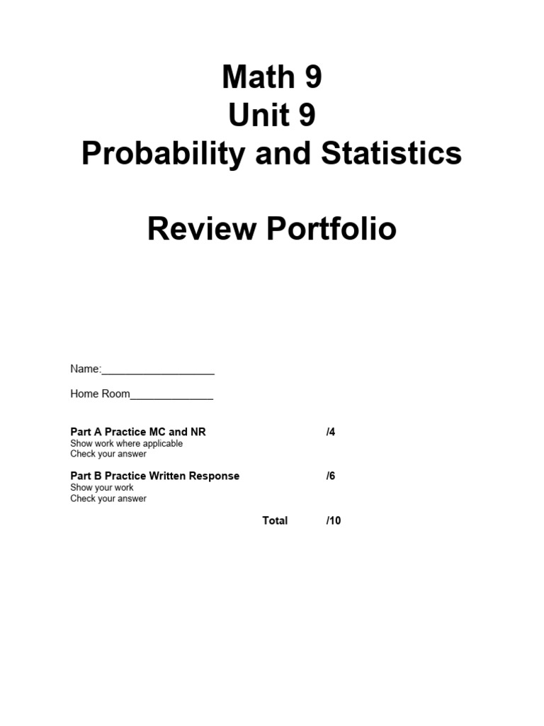 Math 9 - Unit 9 Review Portfolio | PDF | Probability | Sampling ... Math 9 - Unit 9 Review Portfolio | PDF | Probability | Sampling ...