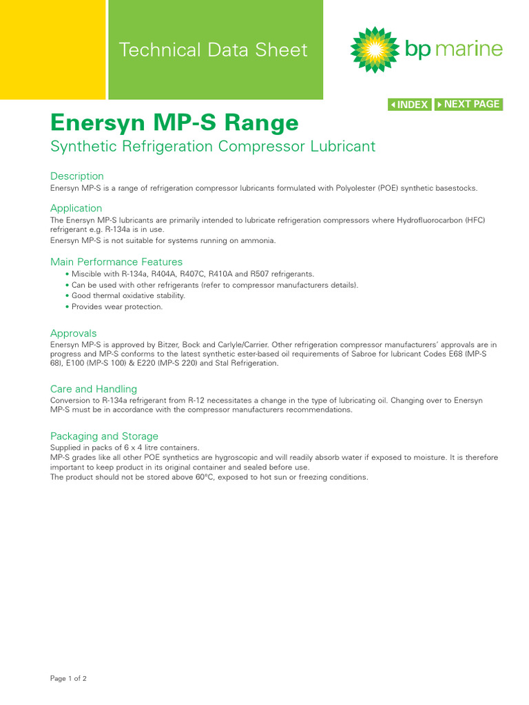Enersyn MP-S Range | PDF | Gases | Engineering Thermodynamics