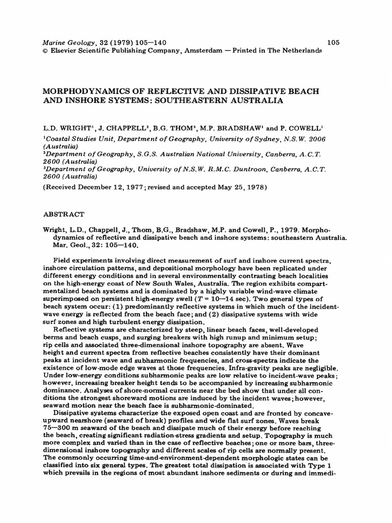 Morphodynamics of Australian Beaches | PDF | Beach | Waves