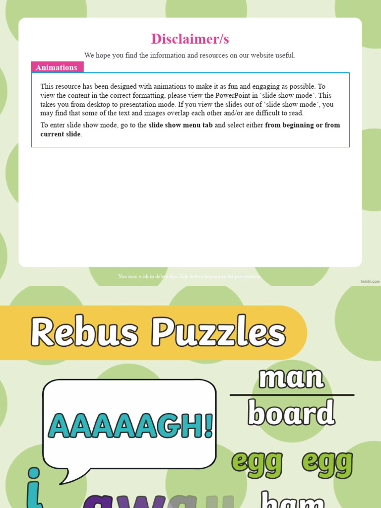 Rebus Puzzle Powerpoint | PDF