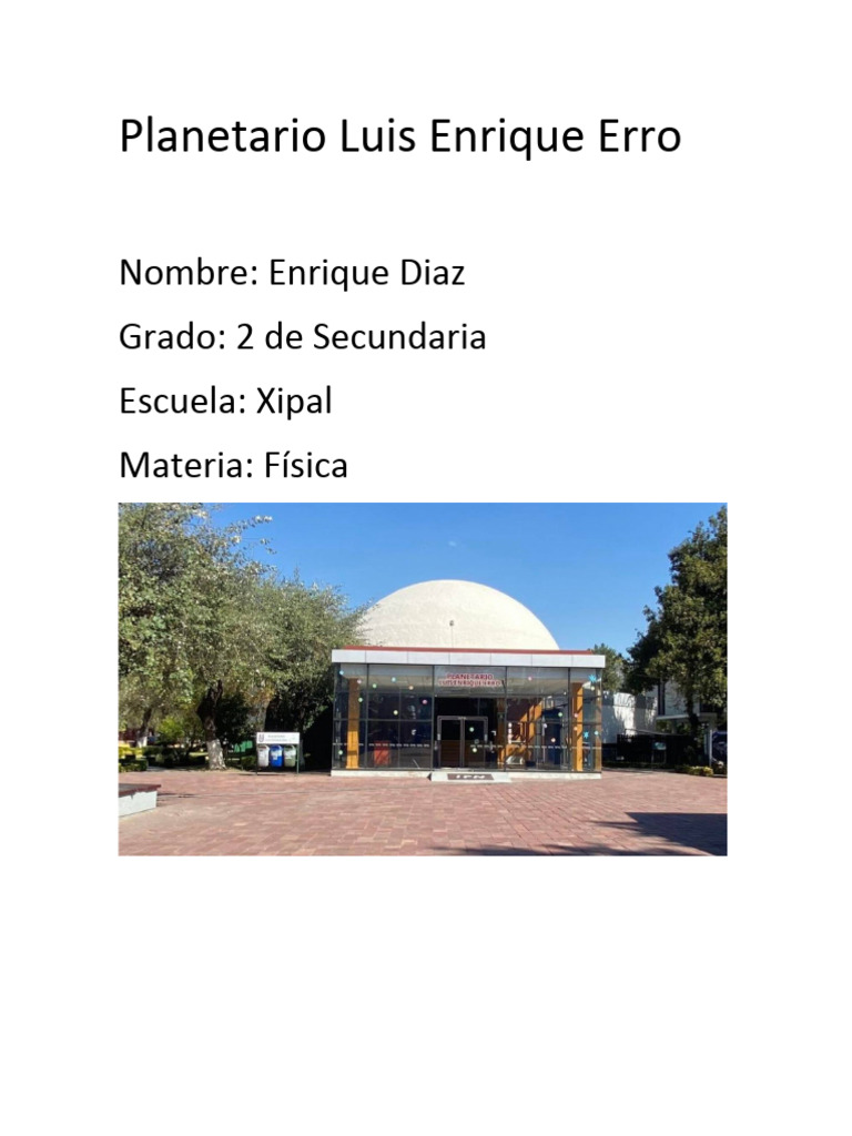 Planetario Luis Enrique Erro | PDF | Astronautas | Exploración espacial