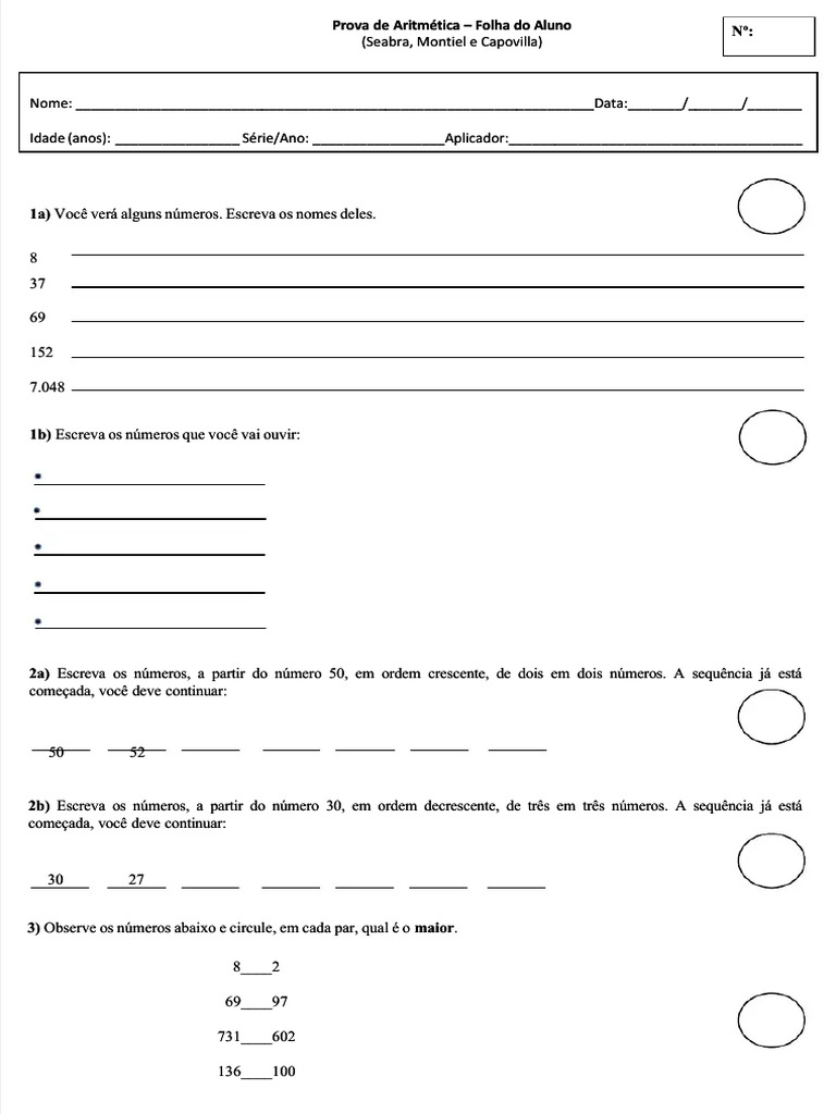 Prova de Aritmética Seabra - Protocolo | PDF | Technology & Engineering