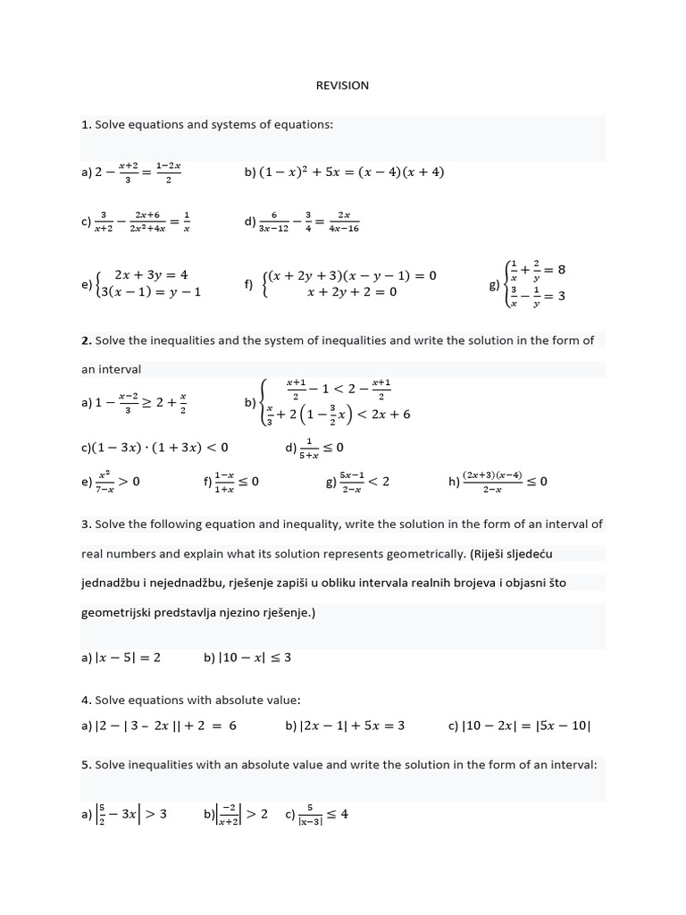 REVISION | PDF | Equations | Mathematical Physics