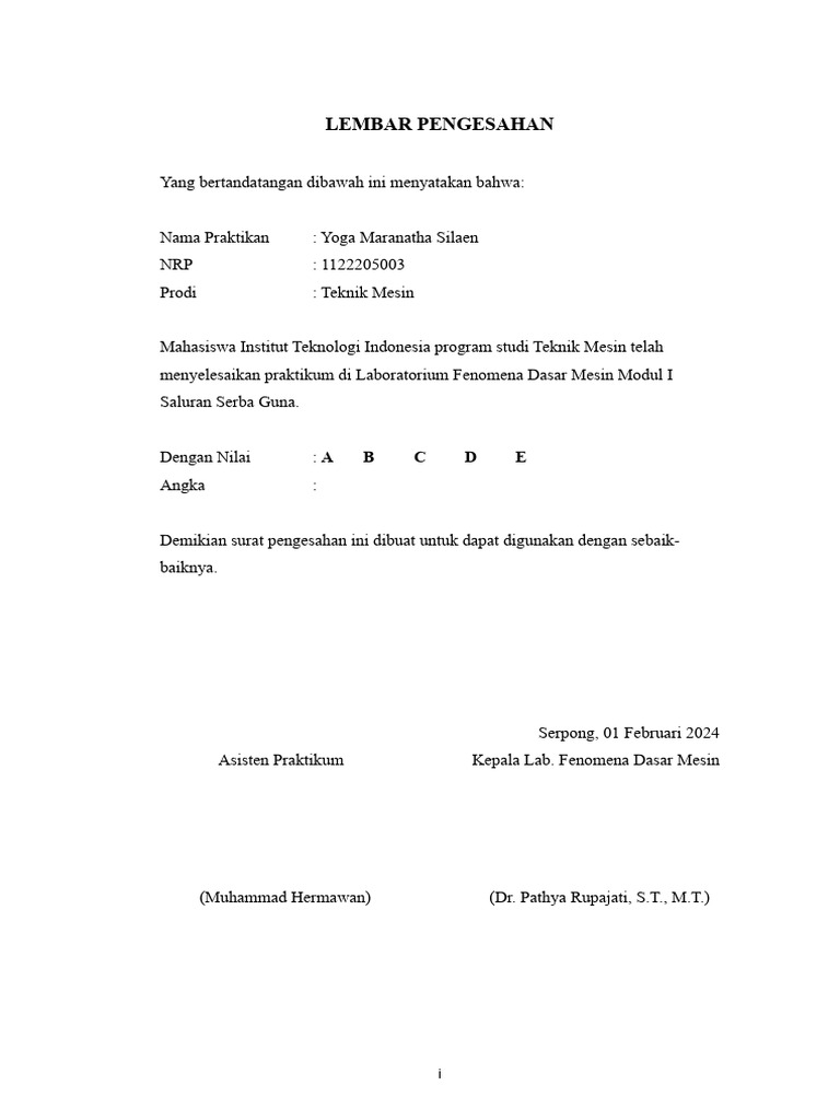 Kata Pengantar Dan Lembar Pengesahan Modul 1 Agoy Fix | PDF | Teknologi & Rekayasa