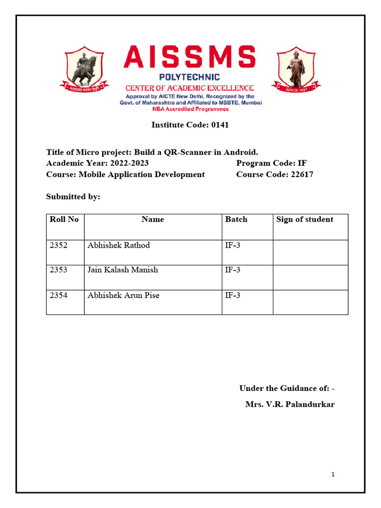 Mad Microproject Report Pdf Qr Code Engineering 0761