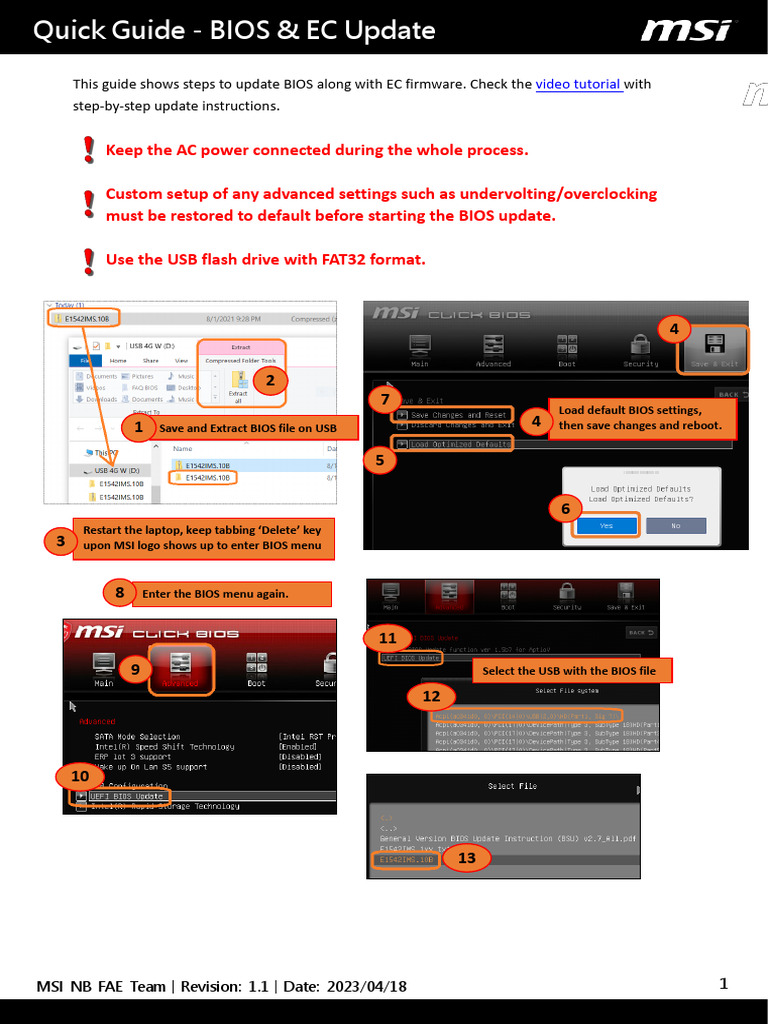 Quick Guide - BIOS & EC Update | Download Free PDF | Bios | Booting