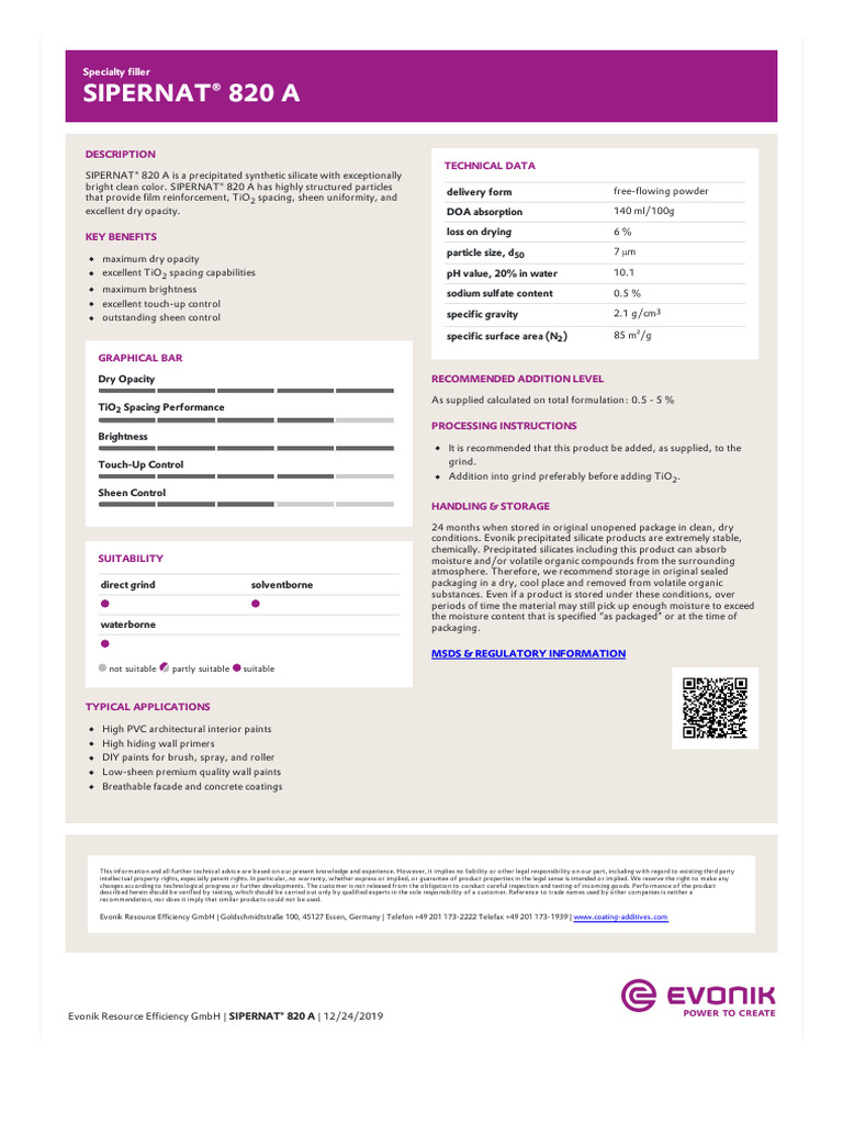Sipernat 820 A | PDF | Precipitation (Chemistry) | Chemistry
