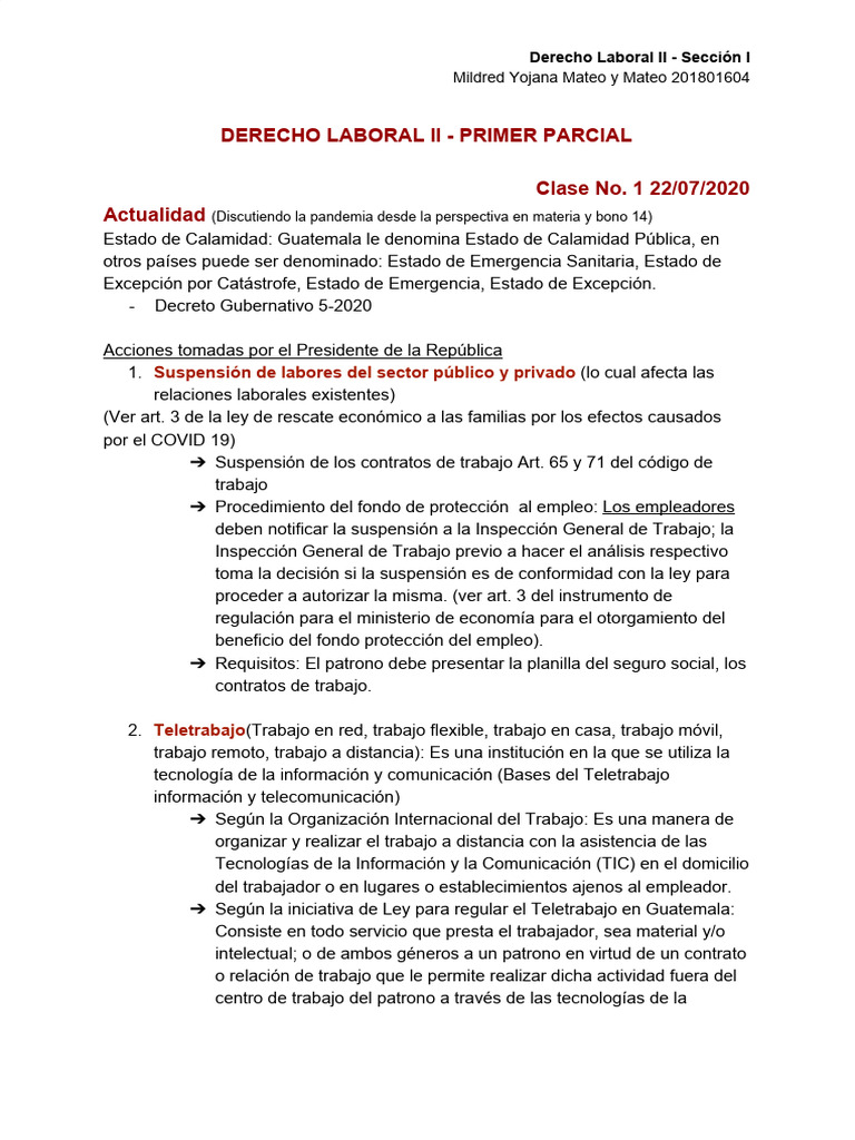 Derecho Laboral II | PDF | Derecho laboral | Ministerio (Departamento de Gobierno)