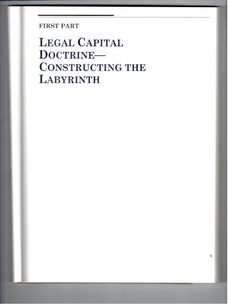 Legal Capital Doctrine | PDF