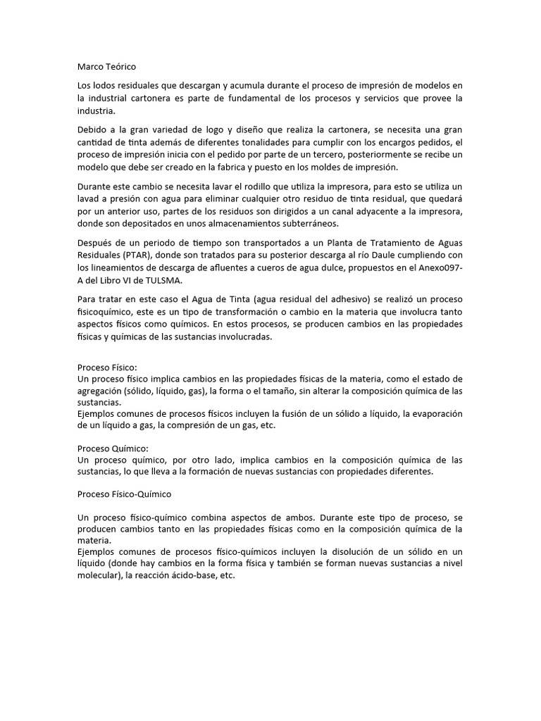 Infome de Caracterizacion de Lavado de Tinta | PDF | Agua | Química Infome de Caracterizacion de Lavado de Tinta | PDF | Agua | Química