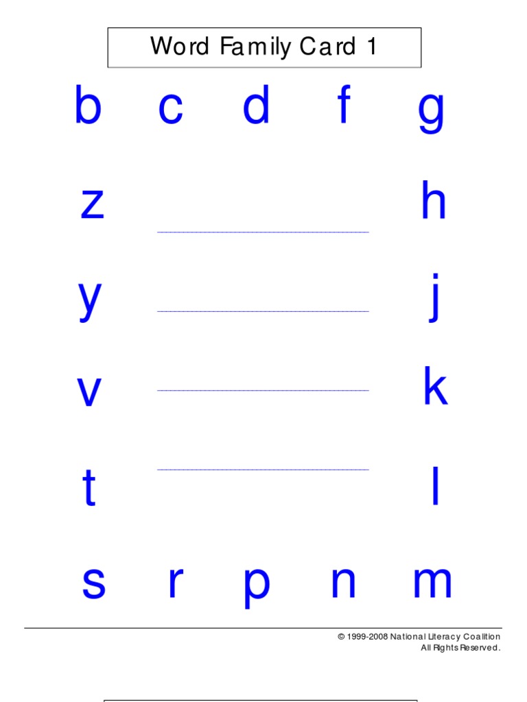 Word Family Cards | PDF | Social Science