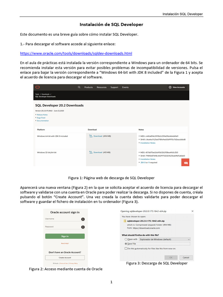 02_InstalaciónSqldeveloper | PDF | SQL | Bases de datos