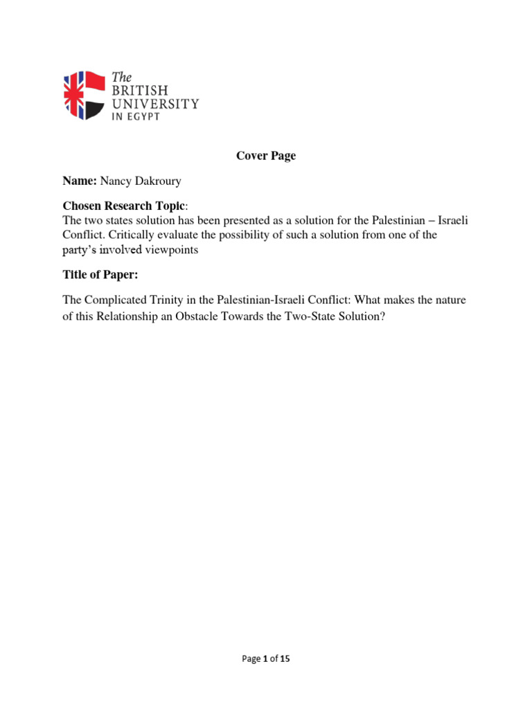 The Complicated Trinity in The Palestinian-Israeli Conflict: What Makes ...