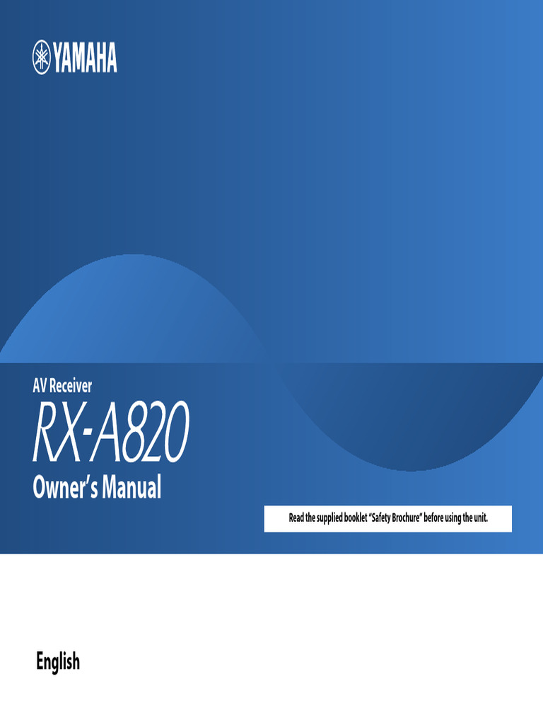 Rx A820 Om En Pdf Hdmi I Pod