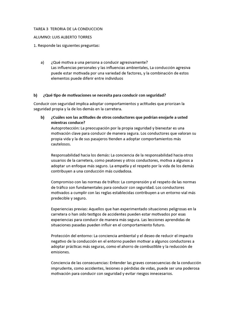Tarea 3 Teroria de La Conduccion | PDF | Comportamiento | Motivacional