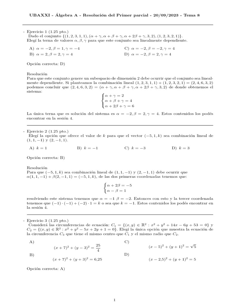 2023 2C 1P T8 Resuelto | PDF | Línea (geometría) | Conceptos matemáticos