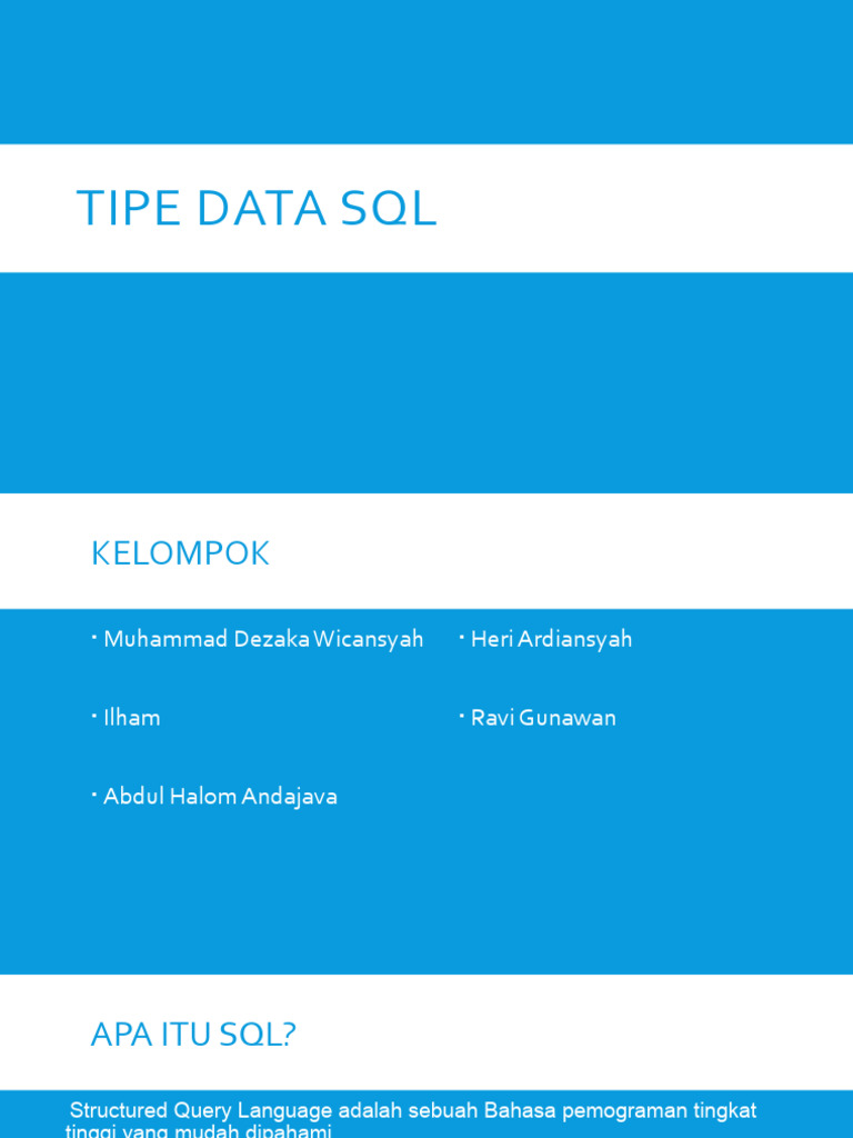 Presentasi Tipe Data SQL | PDF