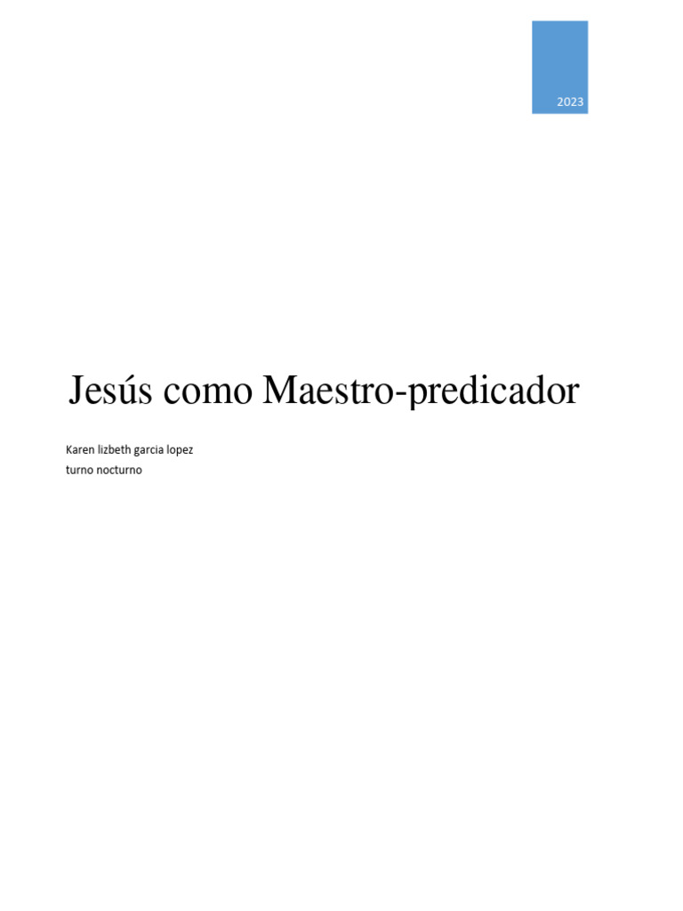 Caracteristicas de Jesus Como Predicador y Maestro | PDF