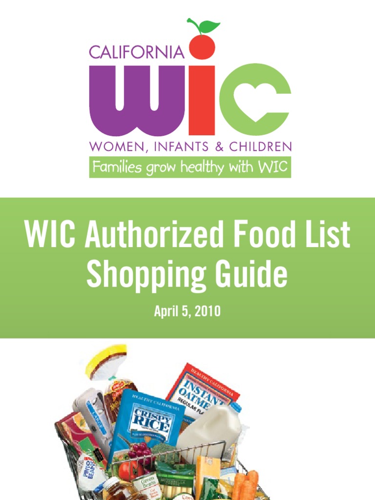 WIC Authorized Food List Shopping Guide: April 5, 2010 | PDF | Wic | Milk