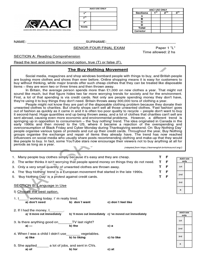 Senior 4 Nati | PDF | Clothing