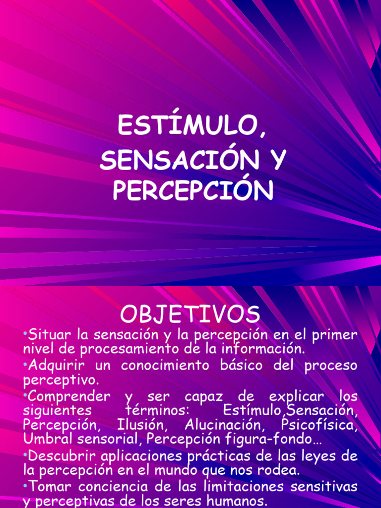 TEMA 2 - Sensación y Percepción | PDF | Percepción | Sentidos