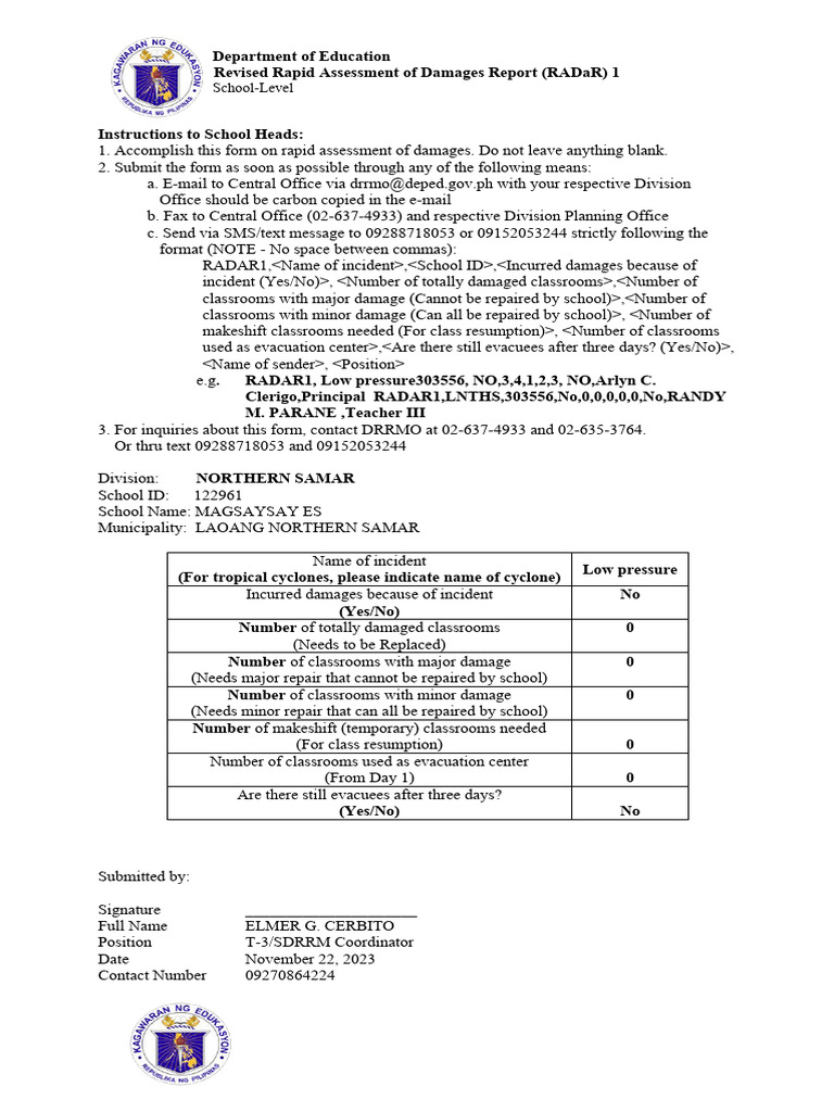 Radar Form 123119 1 | PDF | Typhoon | Storms