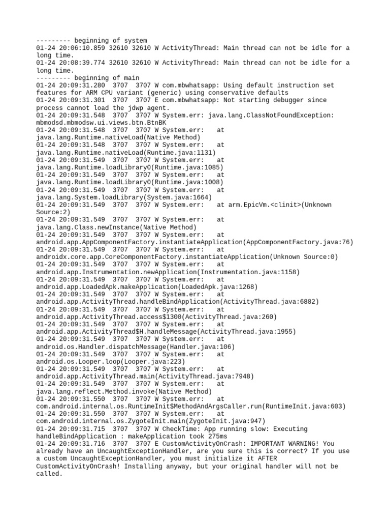 logcat | PDF | Java (Programming Language) | Runtime System