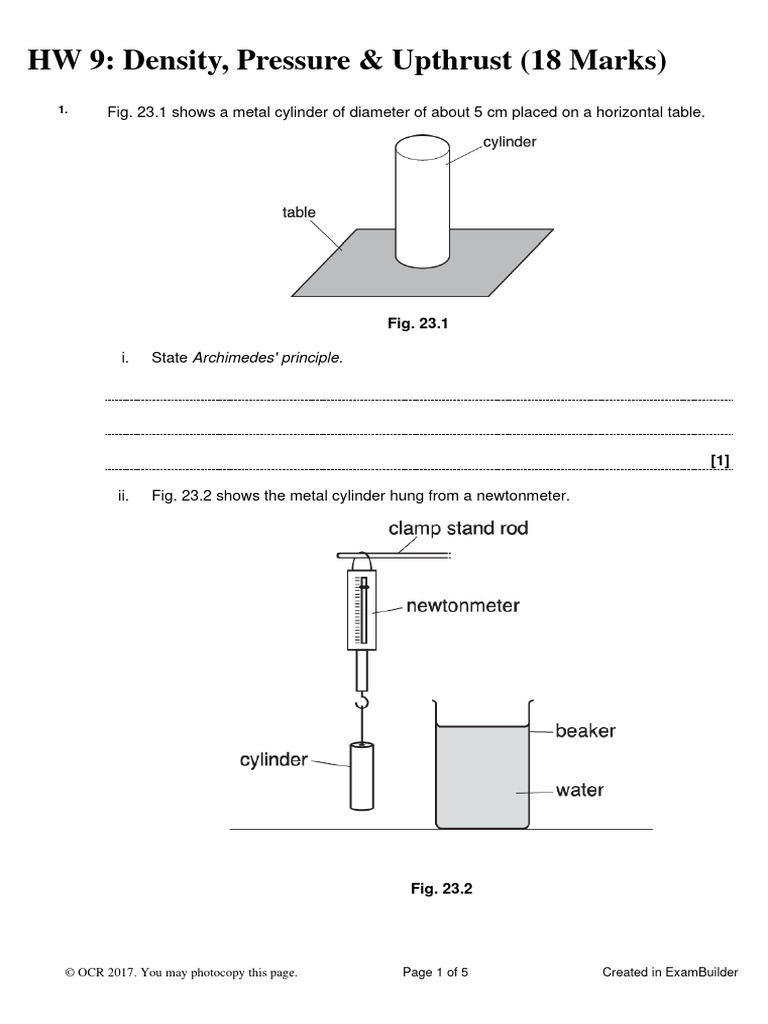 09 Density Pressure Upthrust | PDF | Buoyancy | Density