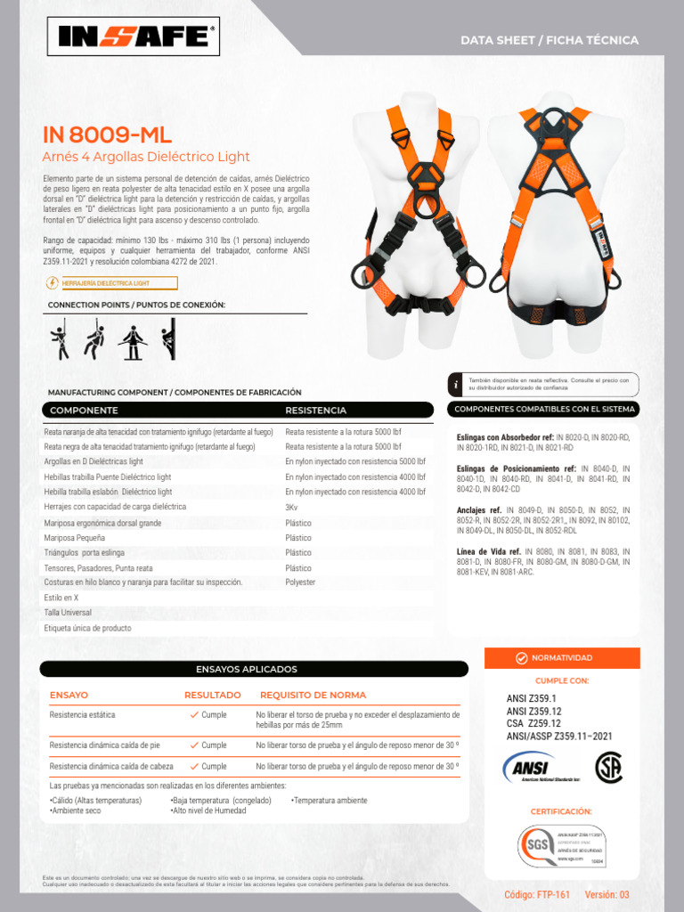 Arnes Insafe Ref IN 8009-ML | PDF