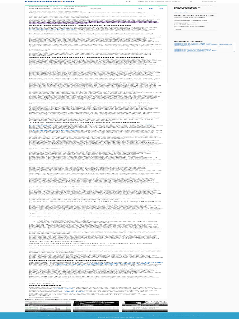 Generations, Languages | PDF | Assembly Language | Programming