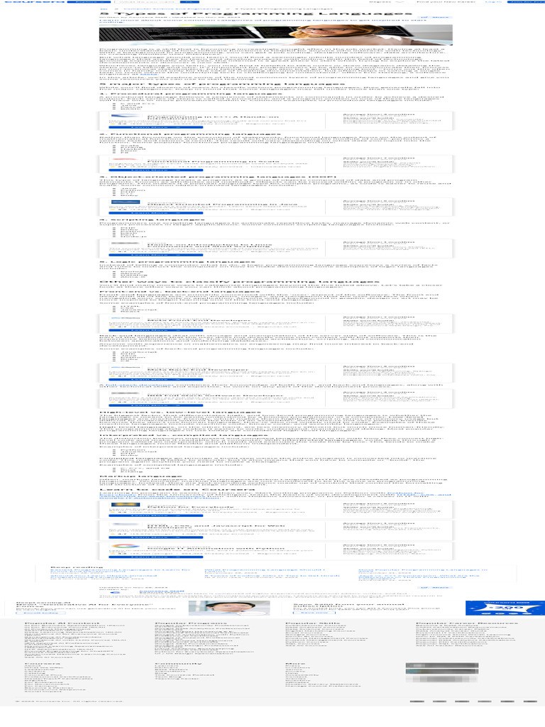 5 Types Of Programming Languages Coursera Pdf Computer Programming Functional Programming