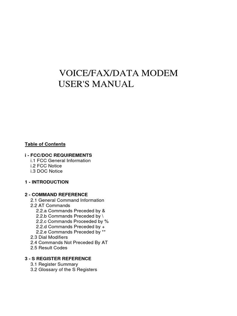 MANUAL | PDF | Modem | Fax