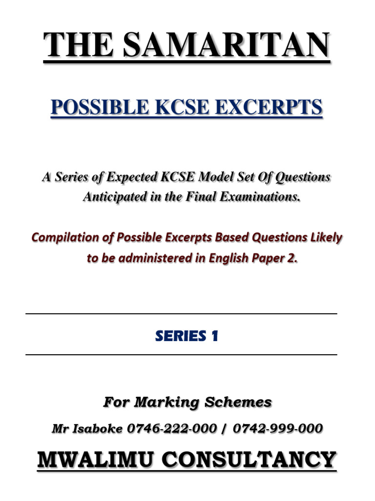 The Samaritan Excerpts Revision s1 | PDF