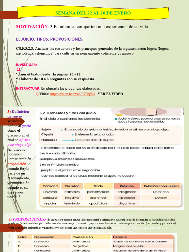 Juicios, Tipos, Proposiciones | PDF | Proposición | Verdad