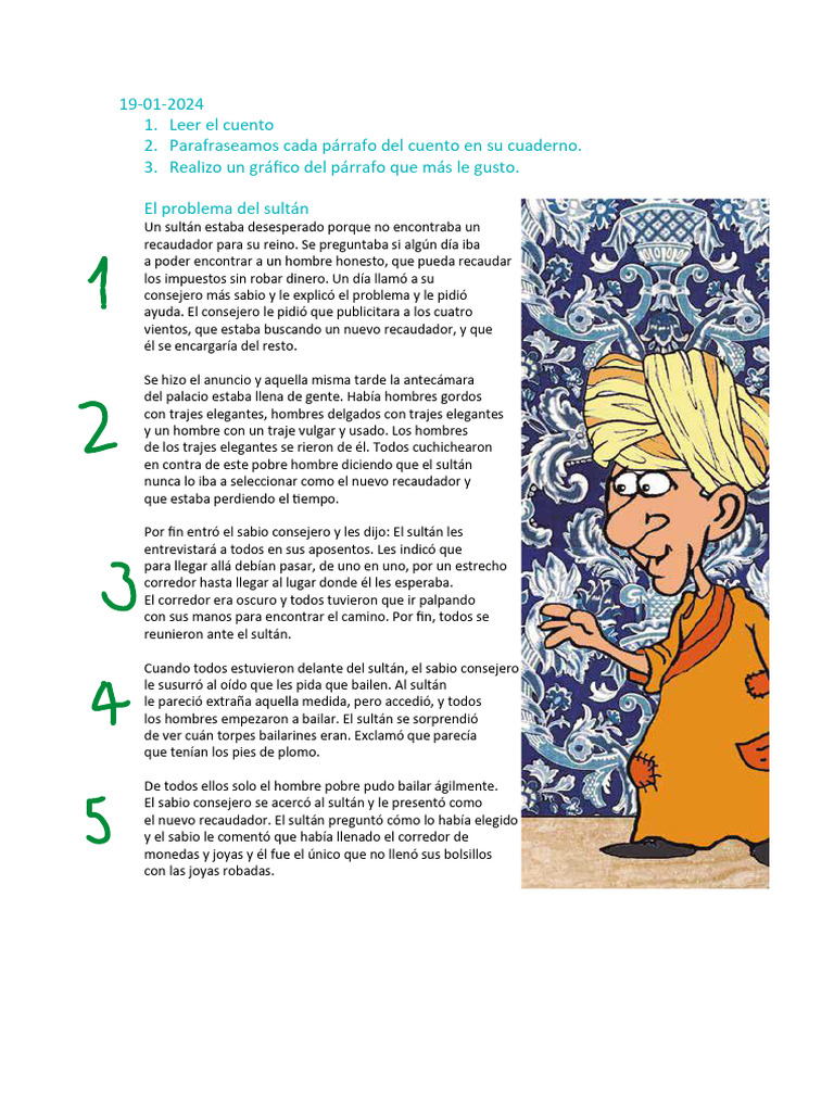 El Cuento Del Problema Del Sultán Pdf
