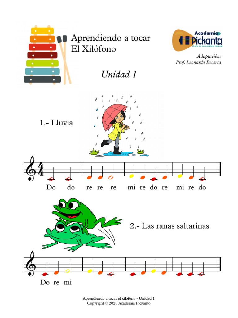 UNIDAD 1 XILOFONO - Partitura Completa | PDF | Ajedrez